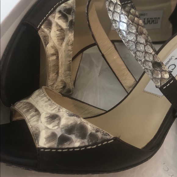 Jimmy Choo | Shoes | Jimmy Choo Python Strappy Leather Sandals | Poshmark